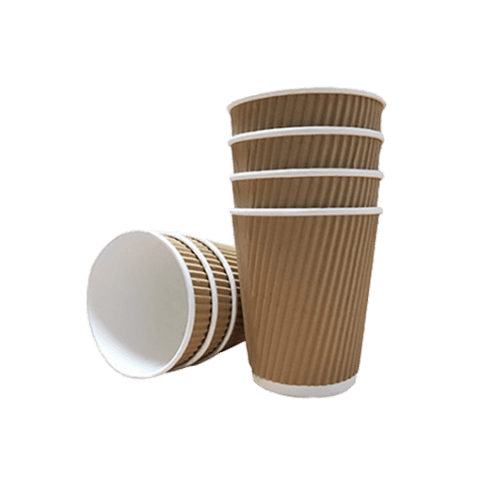 Kraft Ripple Cups 16oz - Wellbeing Group