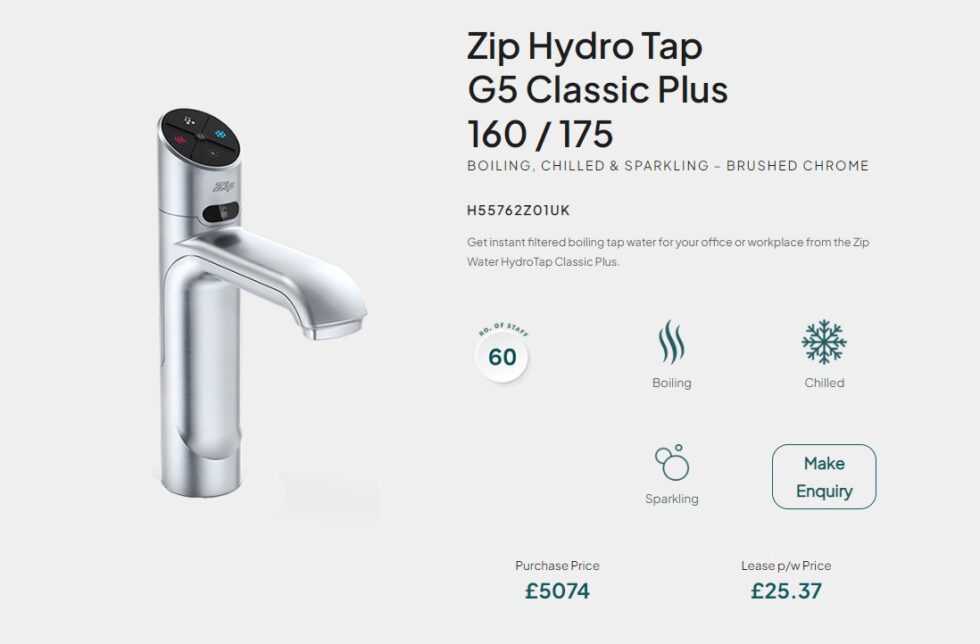 How big is the Zip Tap under counter system? - Wellbeing Group